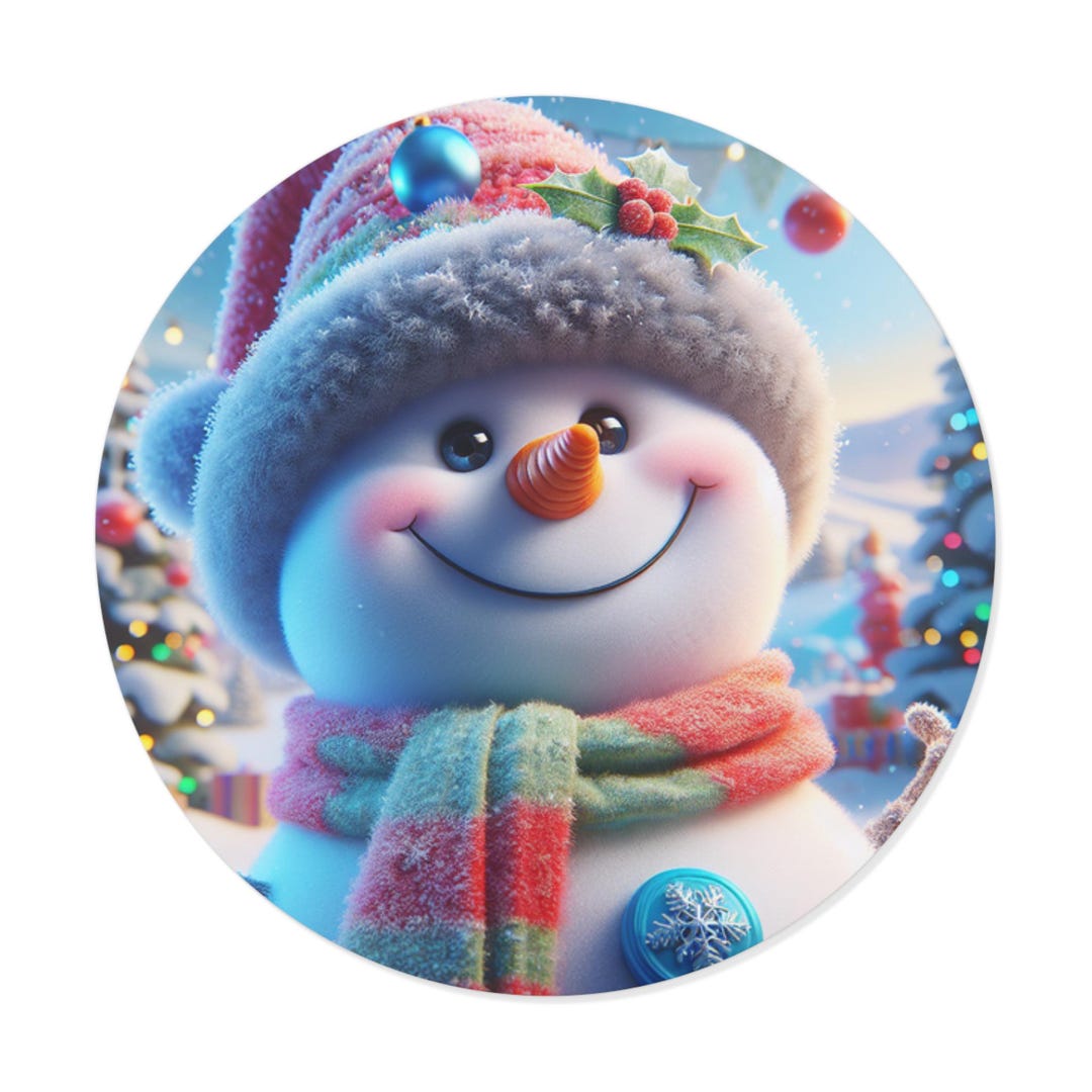 Frosty the Snowman Round Vinyl Stickers | Snowman Winter Holiday Decal ...