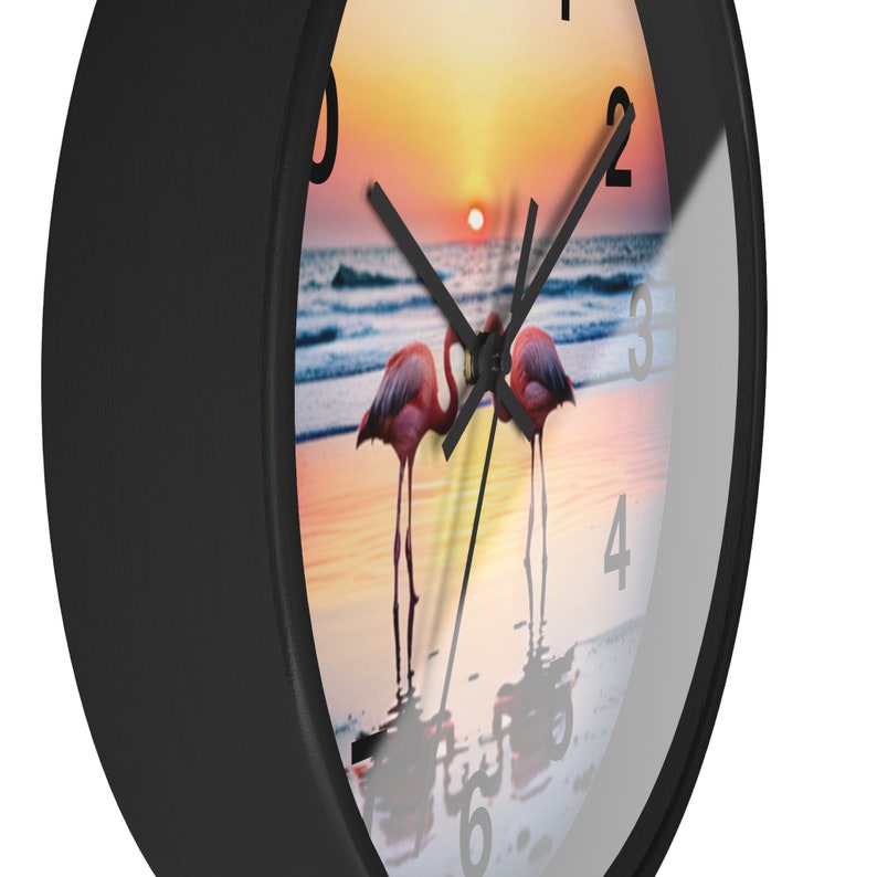 Pink Flamingo Sunset Clock - Etsy