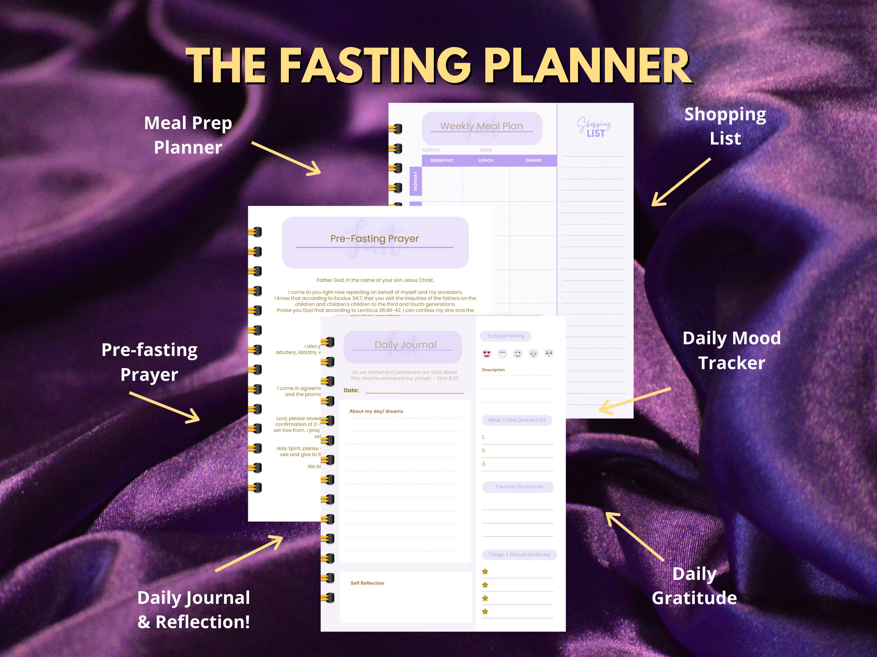 Printable Fasting Planner, Prayer Journal Pages, Royal Purple - Etsy