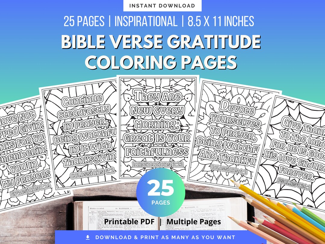 Bible Verse Gratitude Coloring Pages Scripture Coloring Pages Printable ...