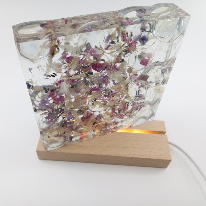 Transparency Decorative Block: Art Object in Pink & Lilac Epoxy Resin ...