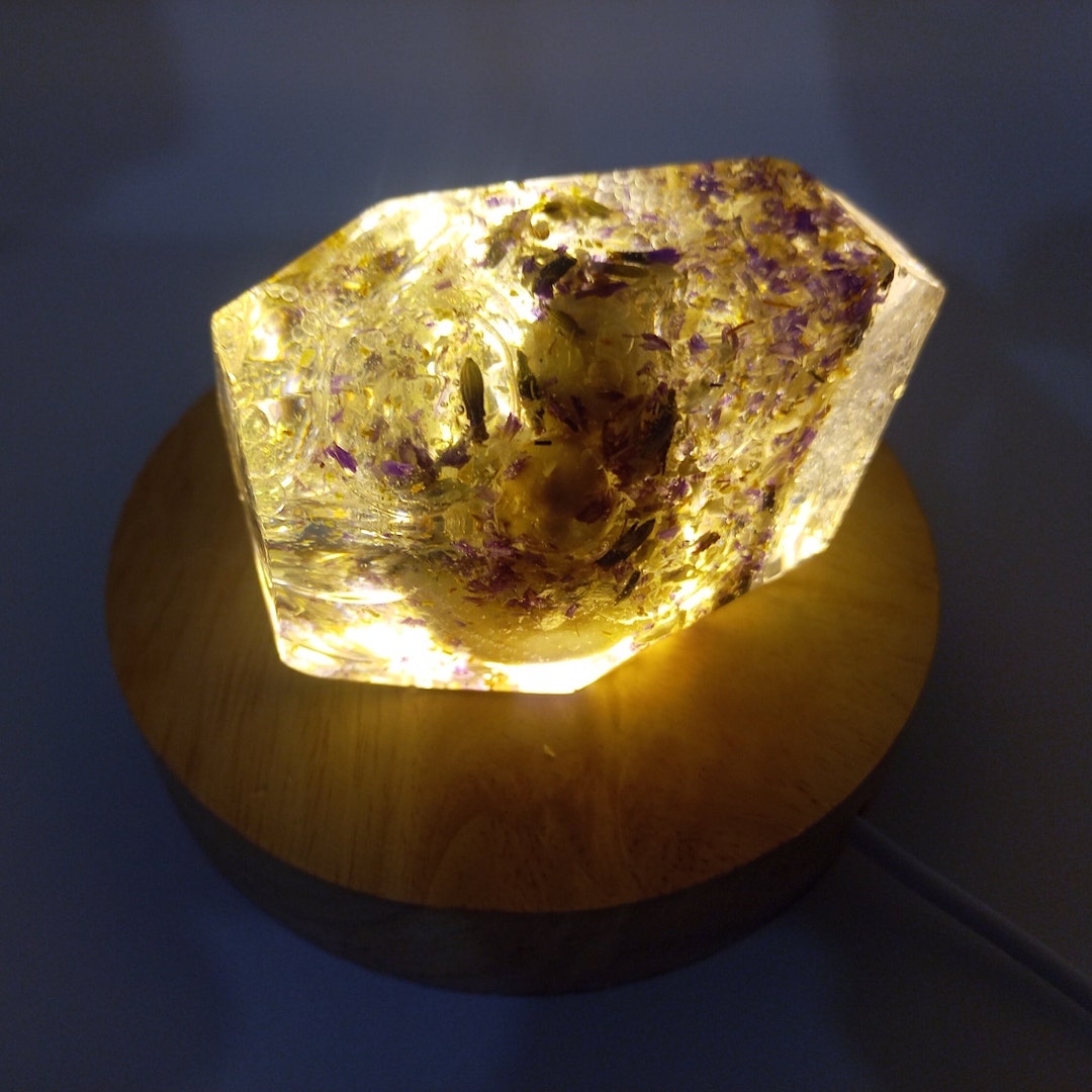 Illuminated Paperweight lamp. Handmade Epoxy Resin Gift and Decoration ...