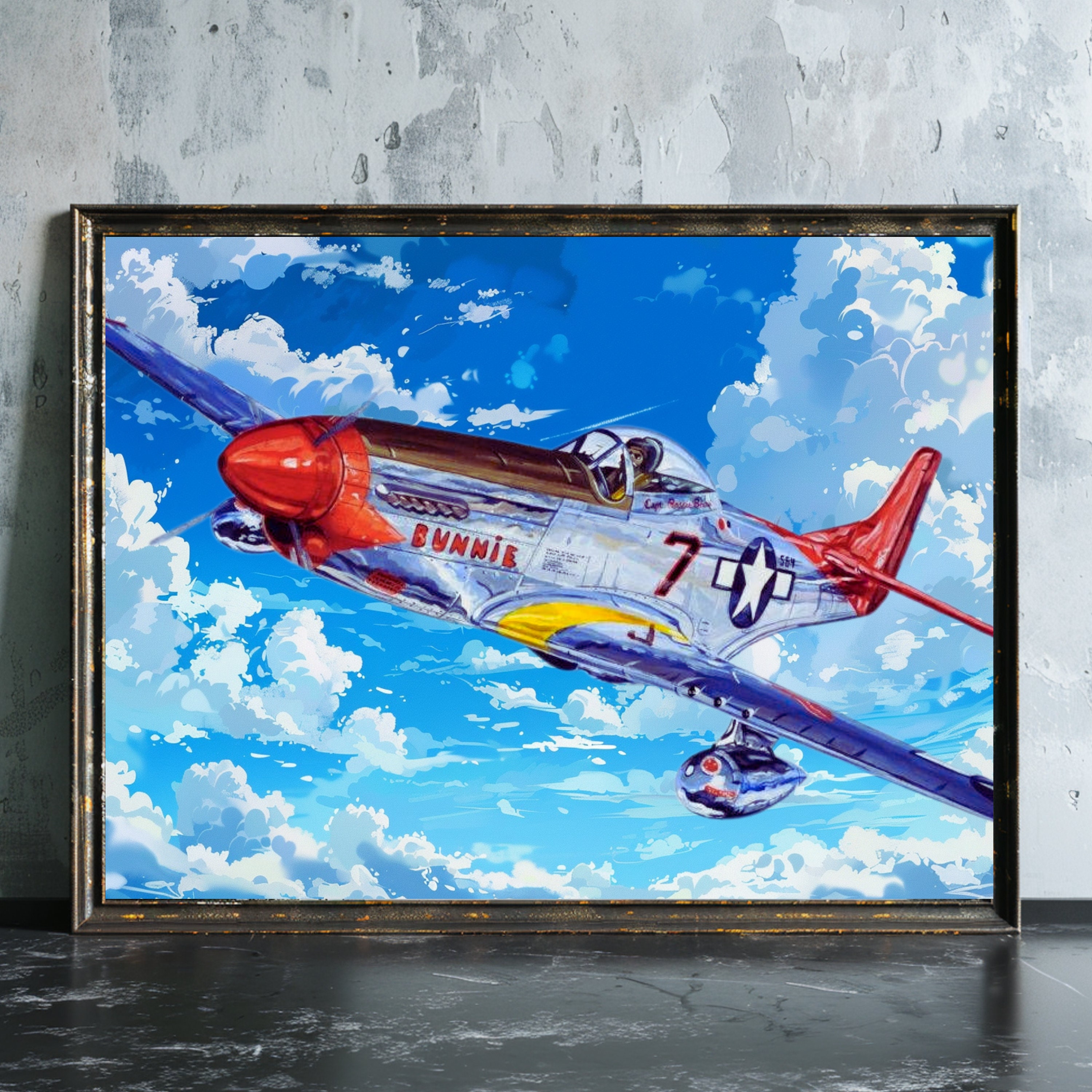 Airplane Poster P 51 Mustang Fighter Jet Poster Ww2 Prints Plane Print ...