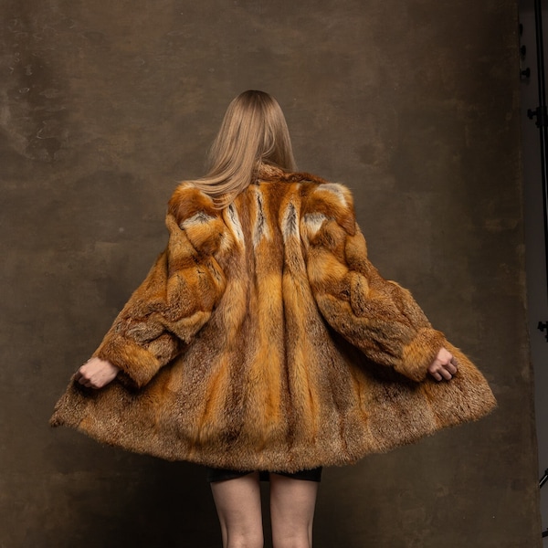Red Fox Fur Coat - Etsy