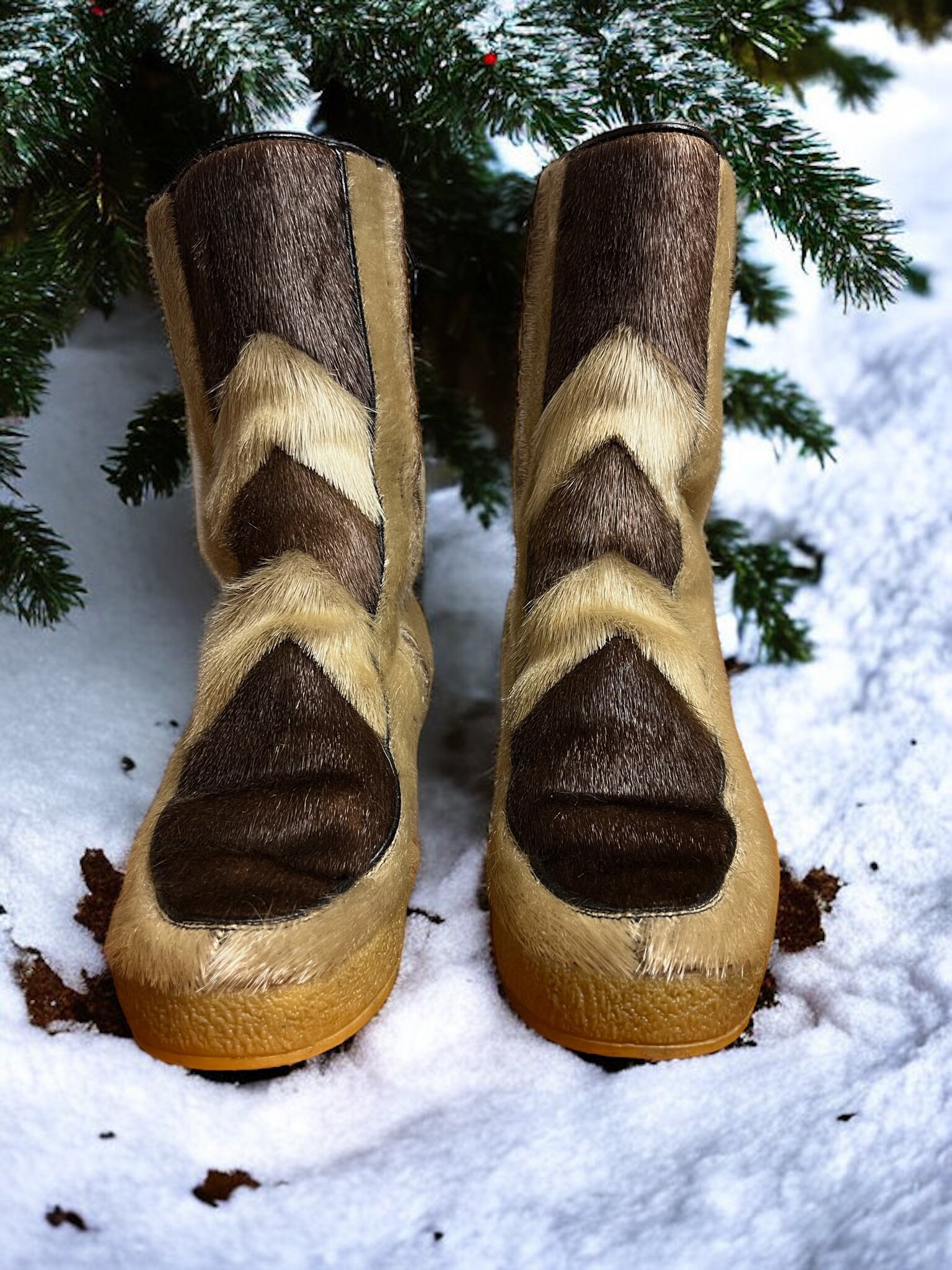 Reindeer Fur Boots, Vintage Fur Boots,rare Snow Boots,sami Boots ...