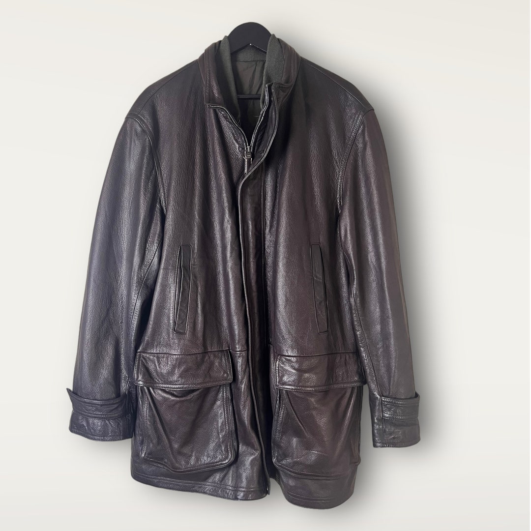 Salvatore Ferragamo Deer Skin Jacket, Deer Skin, Brown Long Leather ...