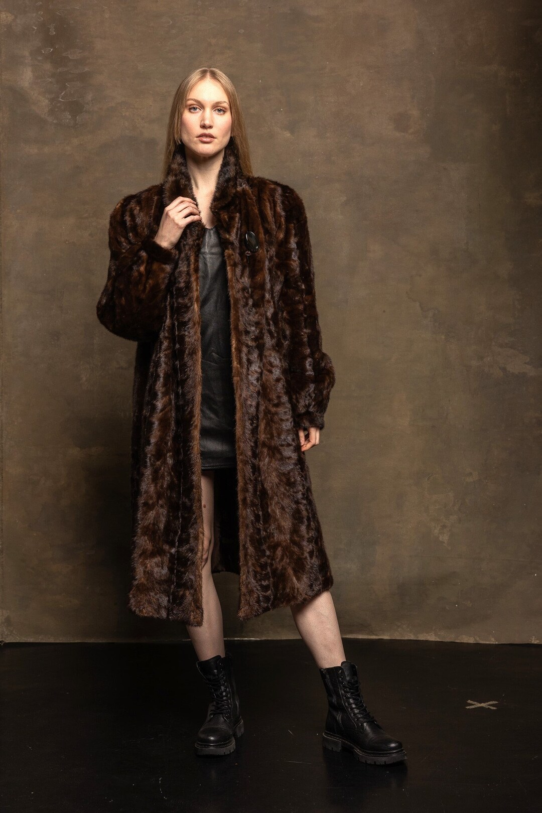 Dark Chocolate Mink Fur Coat, Real Mink Coat, Vintage Mink Coat, Mink ...
