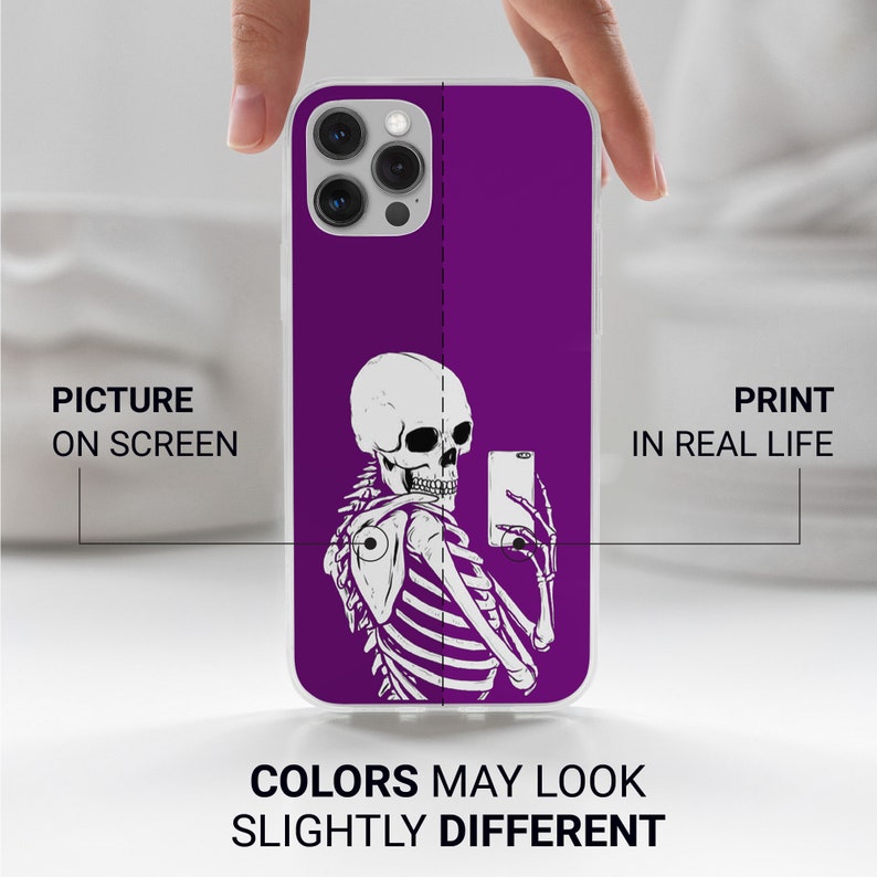 Funny Skeleton Phone Case Skull Handmade Cover Fit for iPhone 15 Pro ...