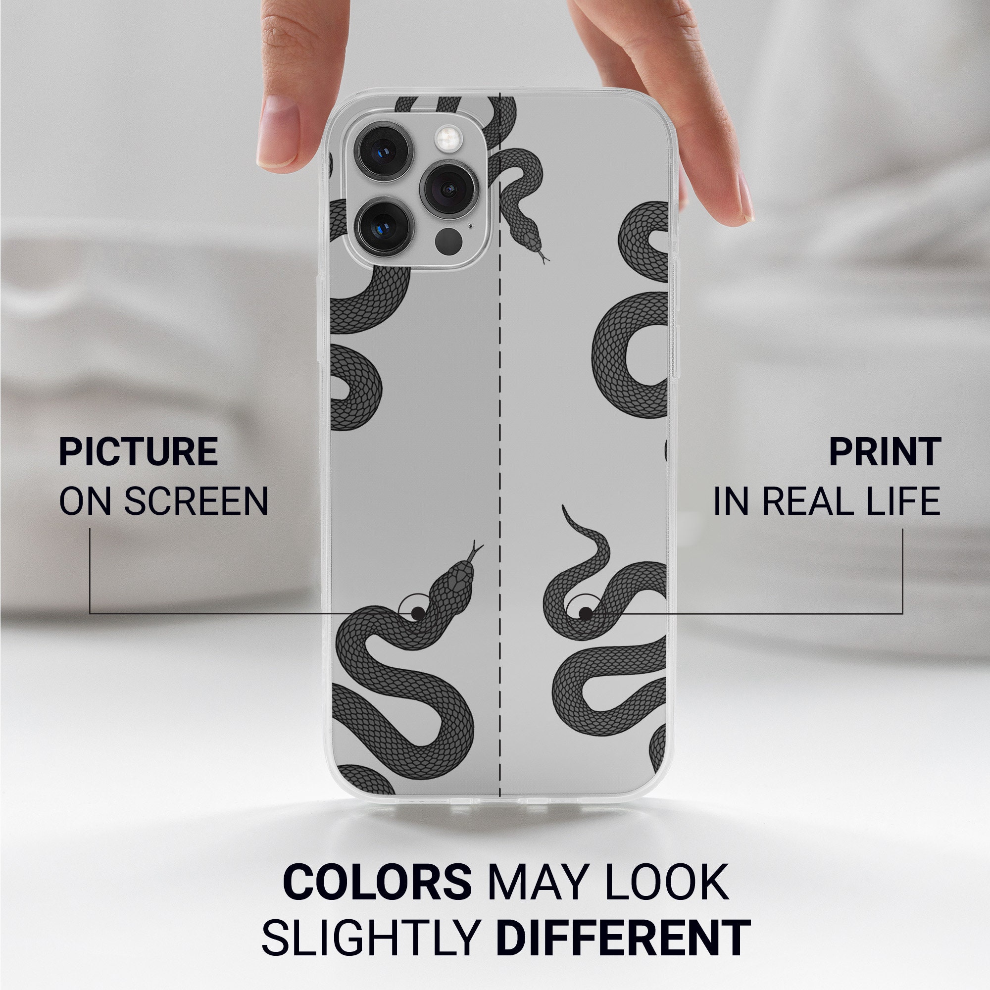 Black Snakes Phone Case Horror Gothic Cover Fit for iPhone 15 Pro Max ...