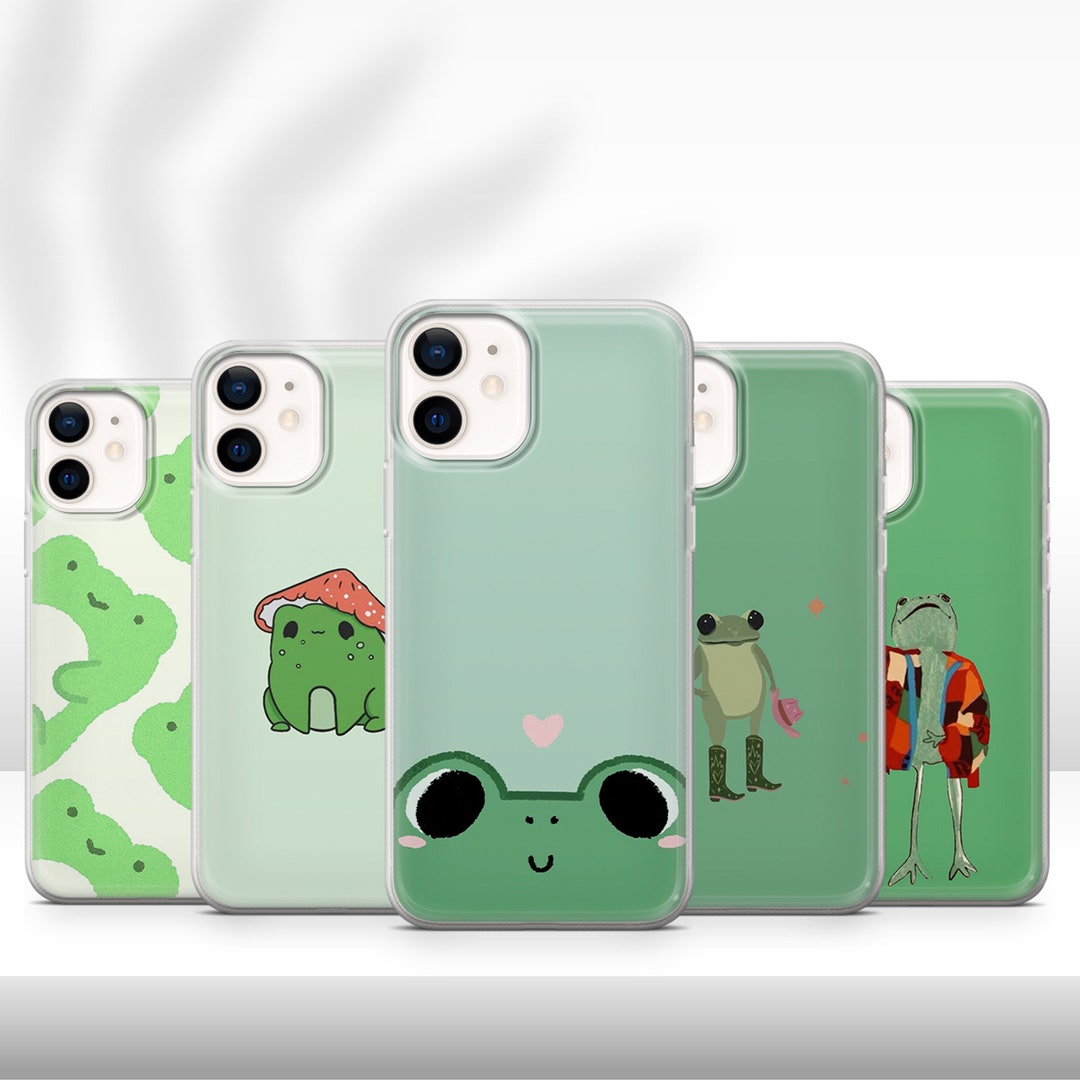 Green Frog Phone Case Minimalist Animal Cover Fit for iPhone 15 Pro Max ...