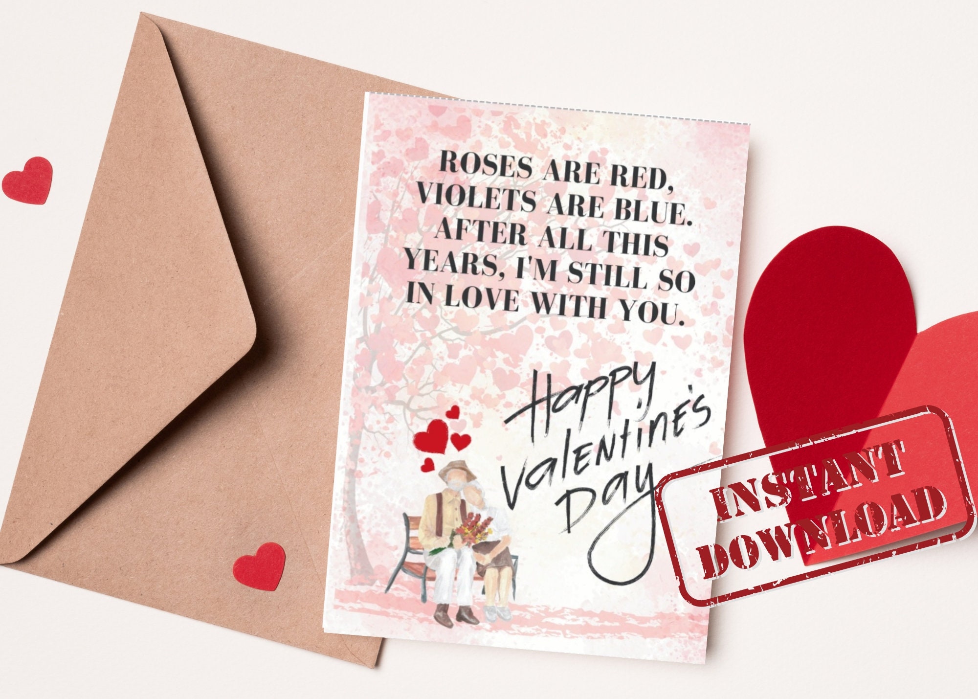 Printable Valentine's Day Card, Instant Download Valentine's Day Card ...