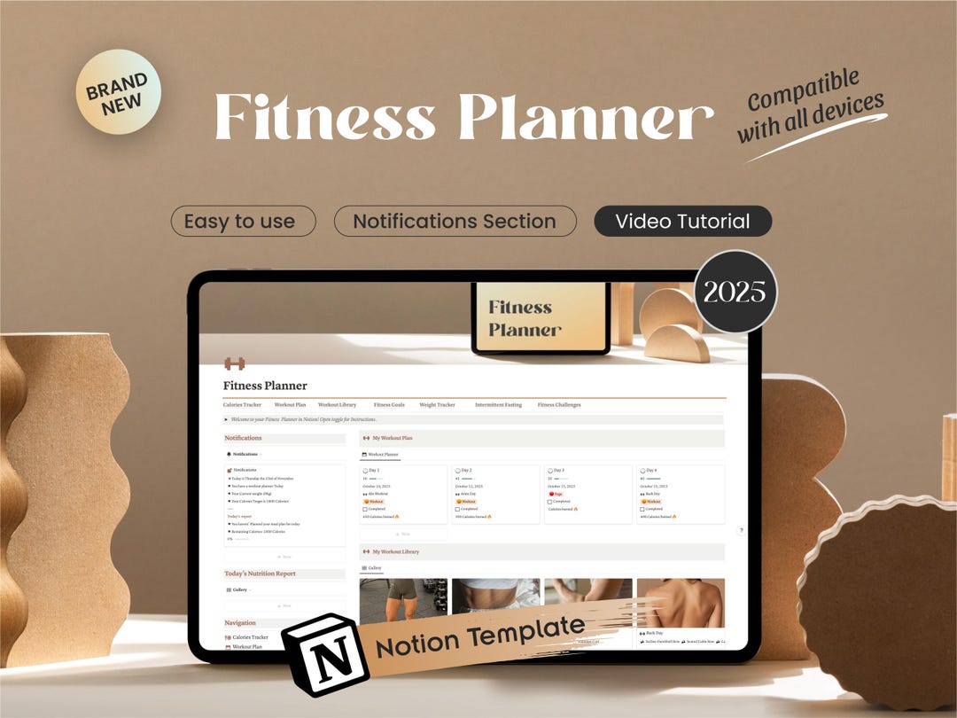 Notion Fitness Planner 2025: Gym & Meal Tracker (digital Template) - Etsy