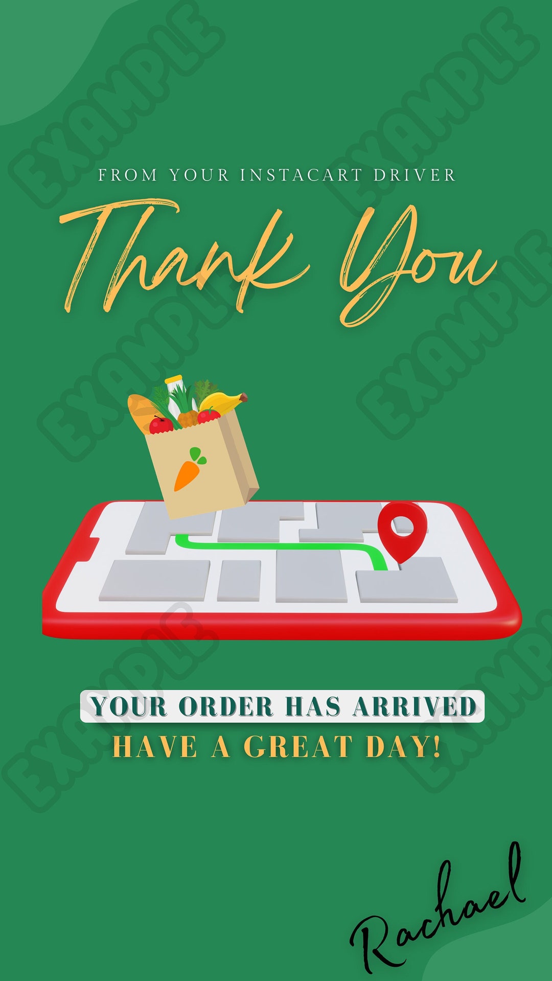 Instacart Thank You Groceries GIF - Etsy