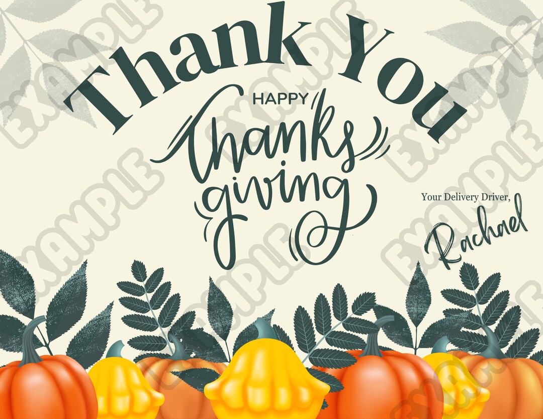 Happy Thanksgiving Thank You GIF Delivery Drivers - Etsy