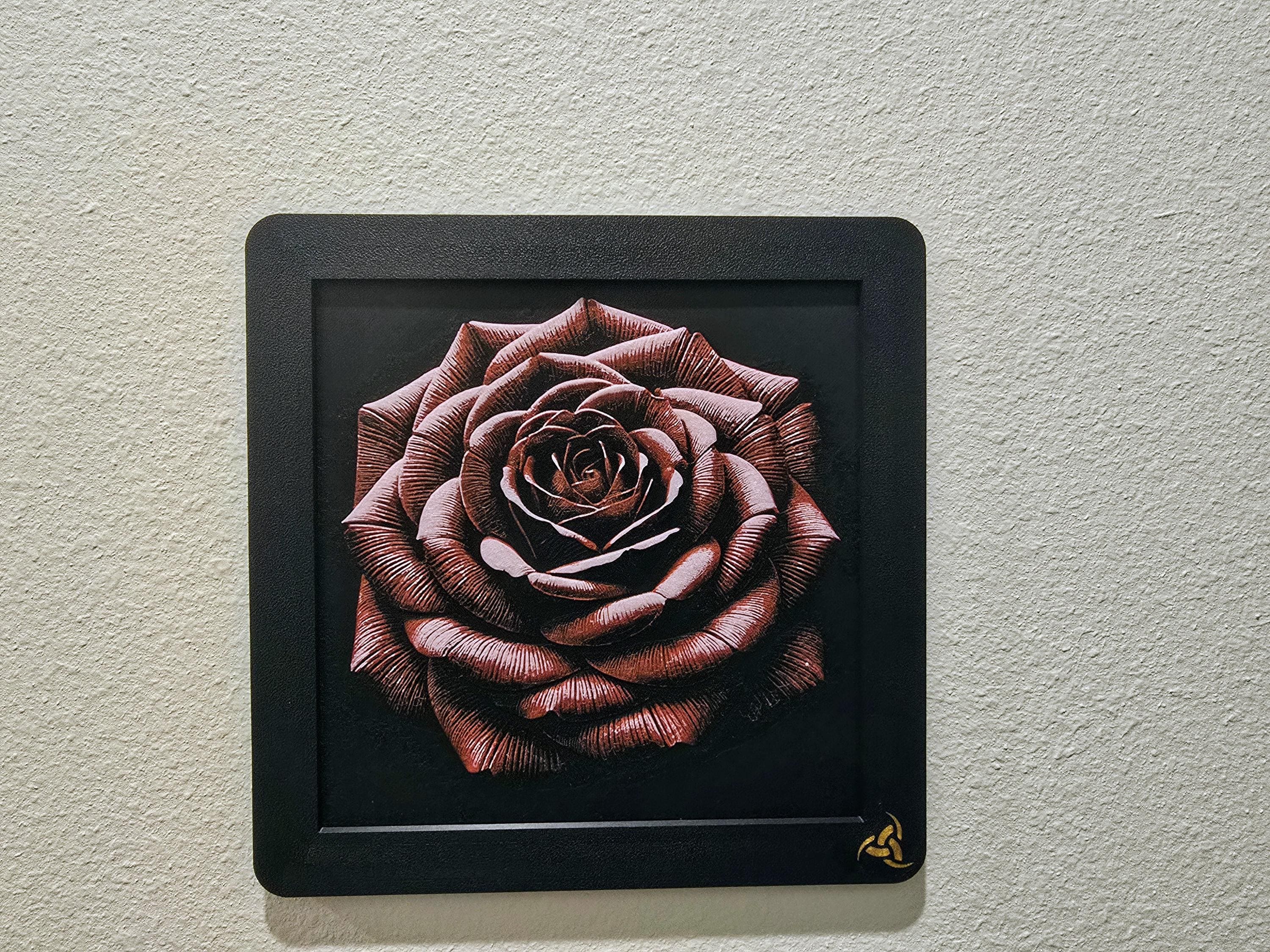 Beautiful 3D Printed Rose With Custom Frame - Etsy