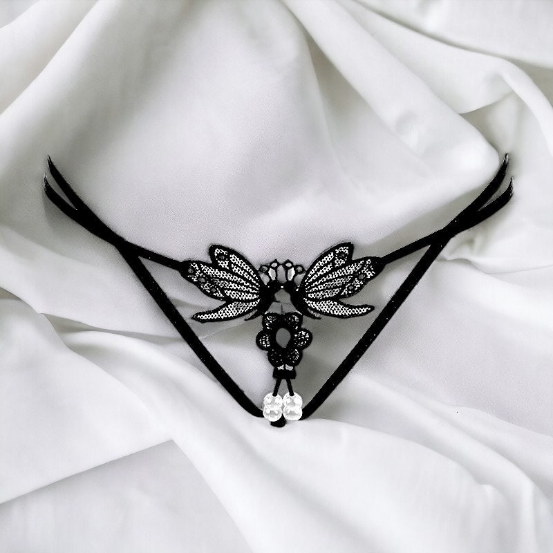 Custom Thongs Sexy Customize Bikini Lace Pearl Name Letters Body