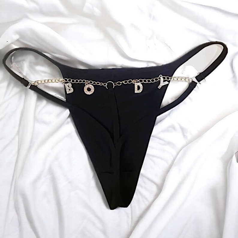 Custom Thong Name Waist Chain Body Jewelry Women Personalized Underwear ...