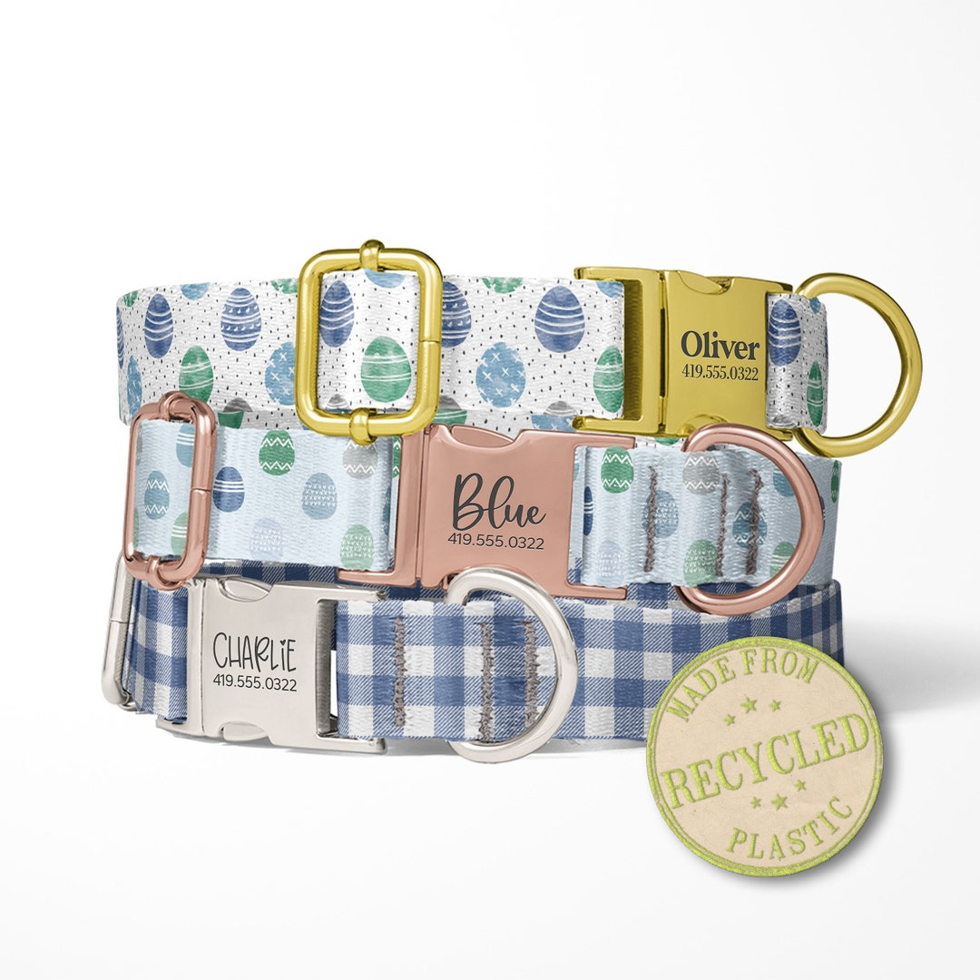 Easter Dog Collars, Personalized Dog Collars With Name, Pink Flower Dog ...