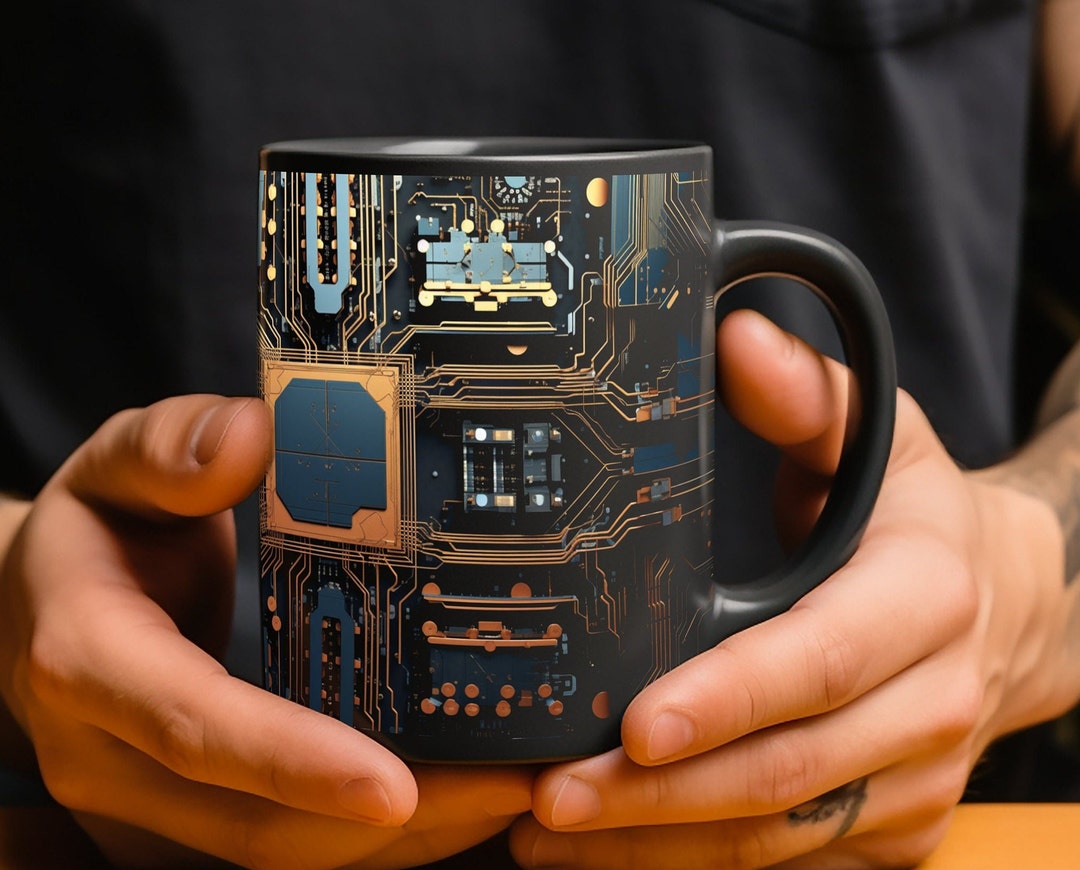 Circuit Board Mug, Technology Mug, Futuristic Mug, Geometric Mug ...