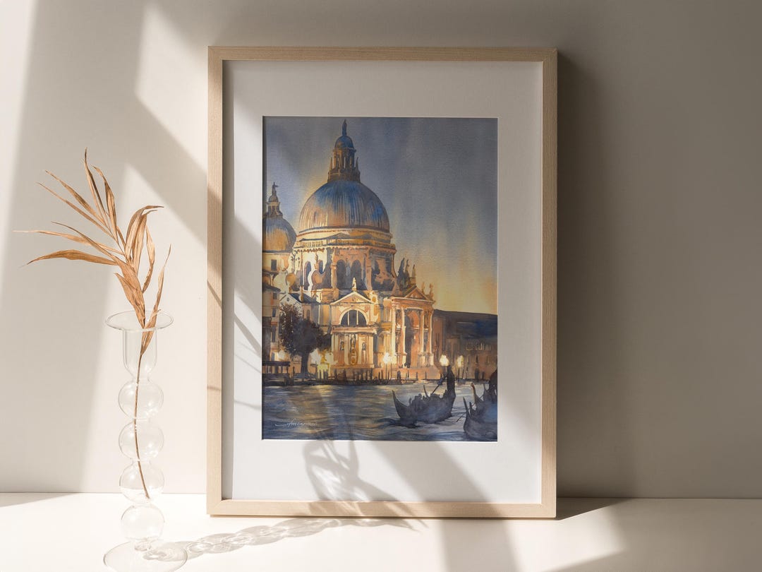 Basilica Di Santa Maria • Watercolor Painting • Giclee Art Print • Fine ...