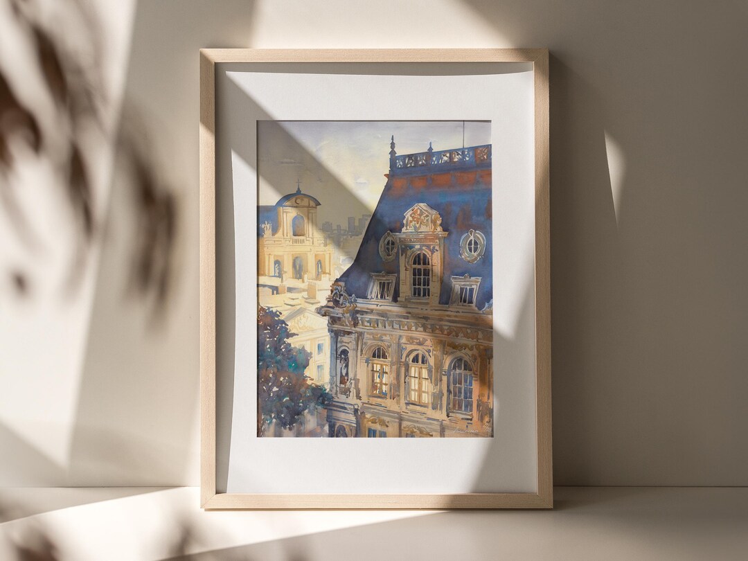 Paris Rooftop Watercolor Art Print: Parisian Architecture Giclée - Etsy