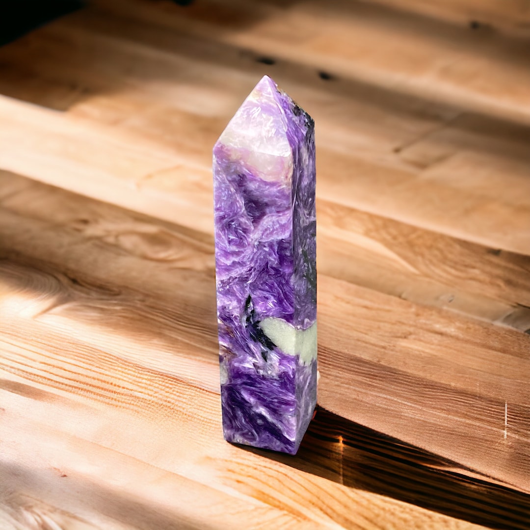RARE High Quality Charoite Obelisk Tower Point - Etsy