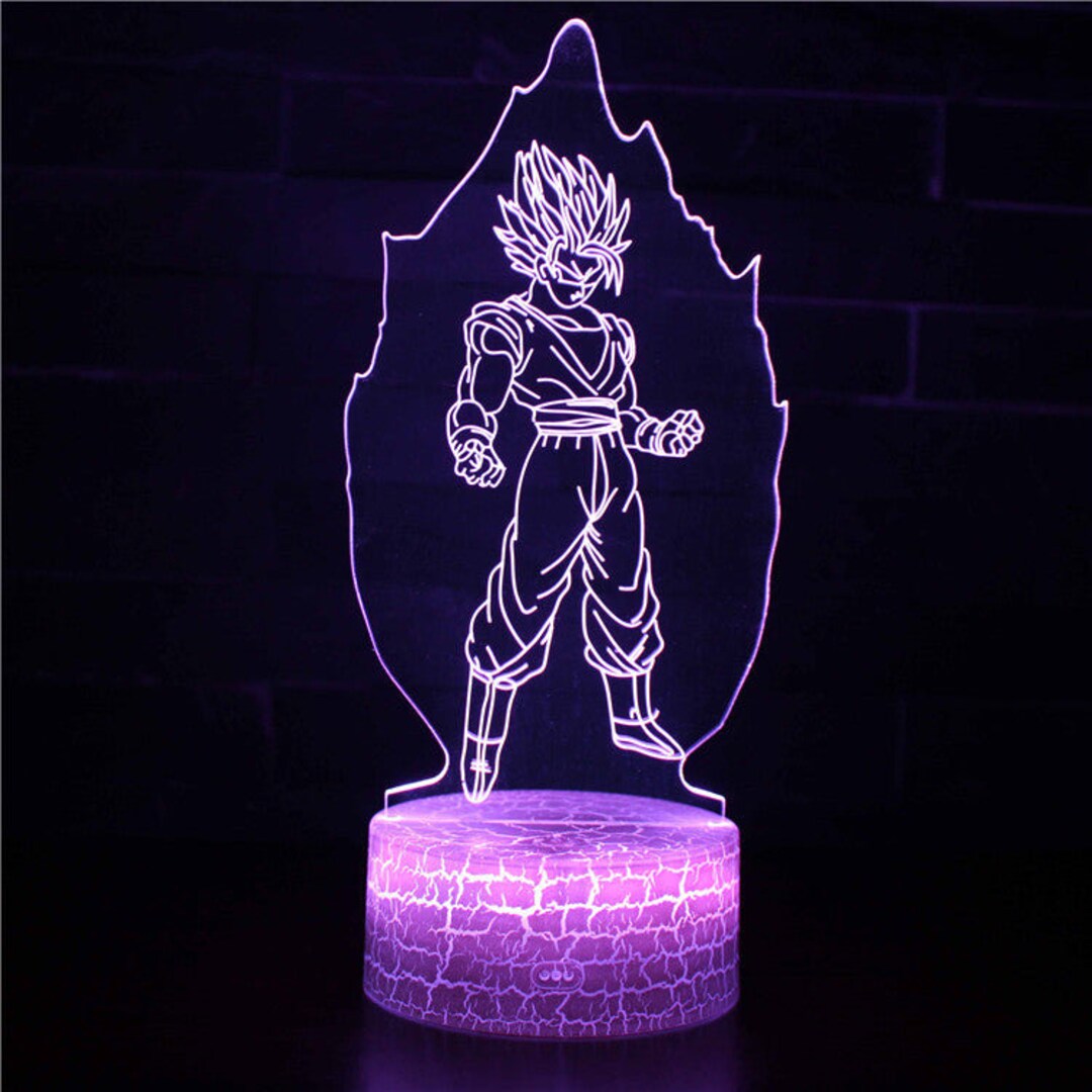 3D Lamp Dragon Ball Z Goku SSJ2 Power Flame - Etsy