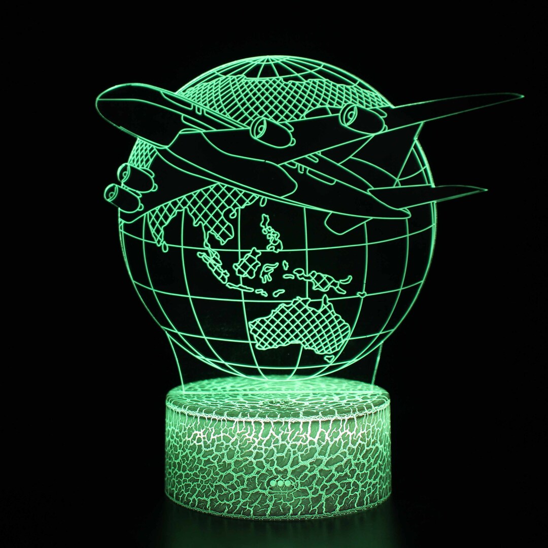 3D Lamps Plane Around the World - Etsy