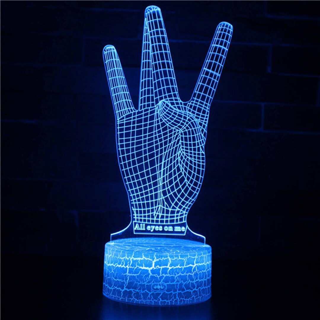 3D Lamp Tupac West Side Hand Gesture - Etsy