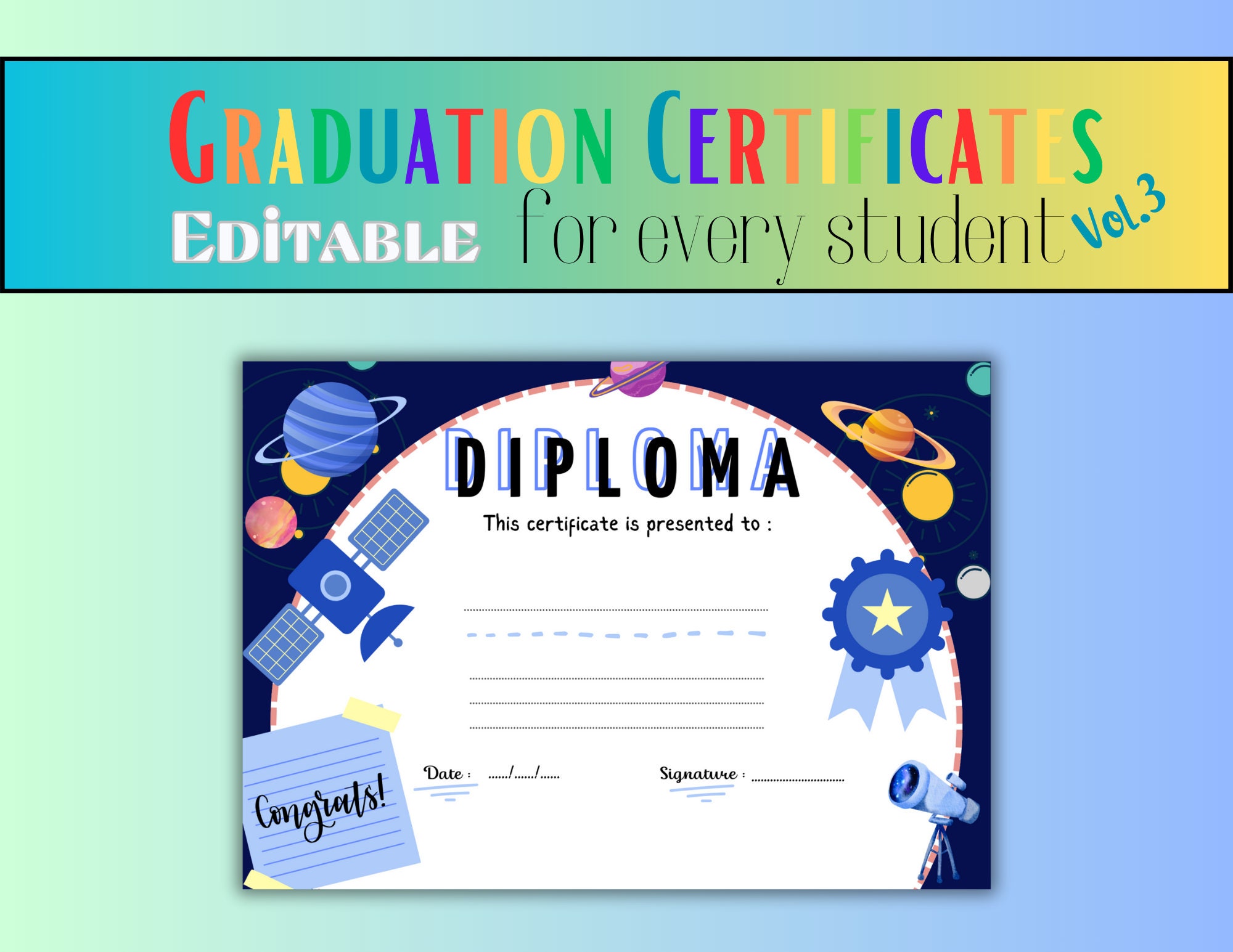 Preschool & Kindergarten Graduation Certificates | Printable Diplomas ...