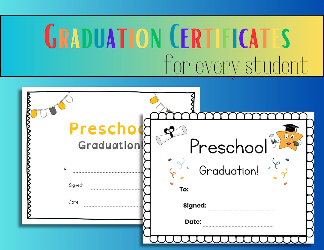 Preschool and Kindergarten Graduation Certificates Letters and Covers ...