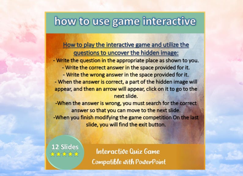 Editable Kids Quiz Puzzle Game Template Interactive Powerpoint for ...