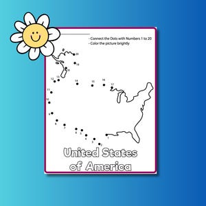 Map Activities for Kids Dot to Dot 1 to 20 Geography and Math Learning ...