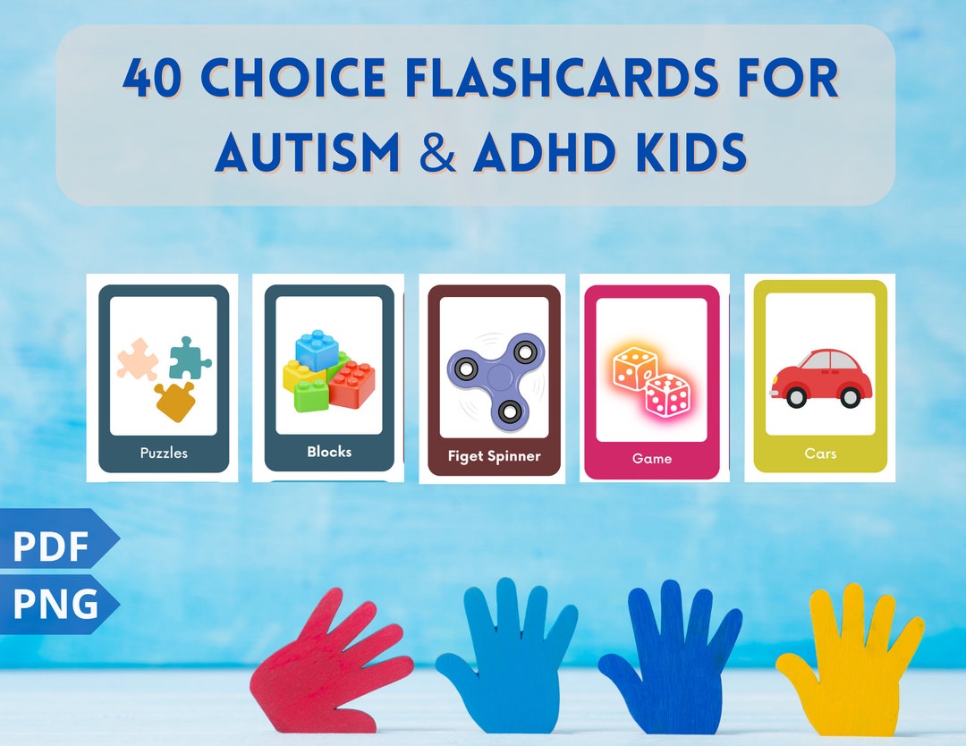 40 Choice Flashcards for Autism and ADHD Kids, Printable, Learning and ...