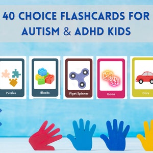 40 Choice Flashcards for Autism and ADHD Kids, Printable, Learning and ...