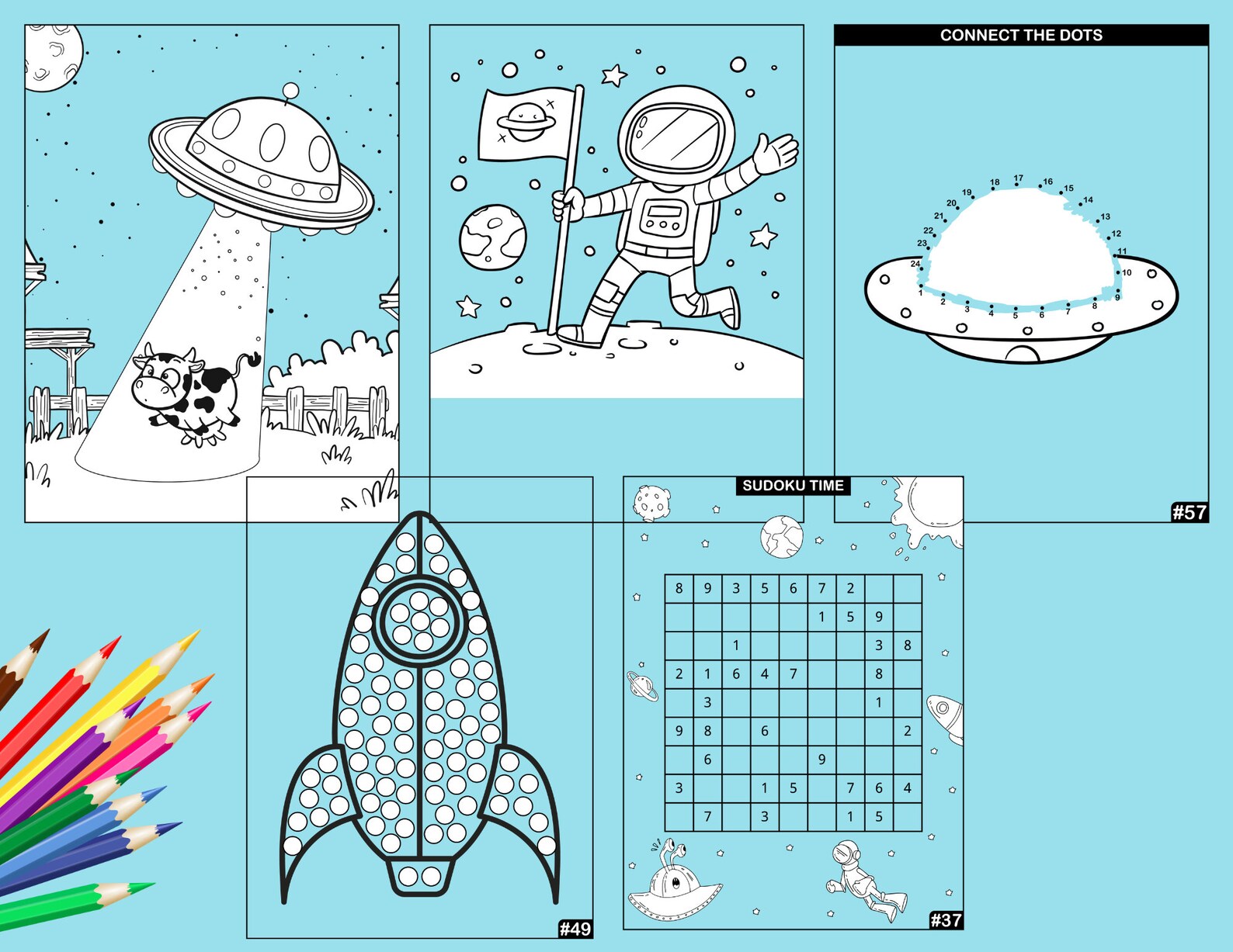 Space Activity Book for Kids at Any Age, 80 Pages, Various Challenges ...