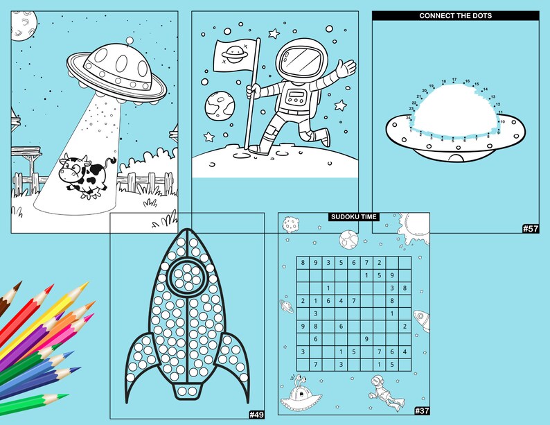 Space Activity Book for Kids at Any Age, 80 Pages, Various Challenges ...