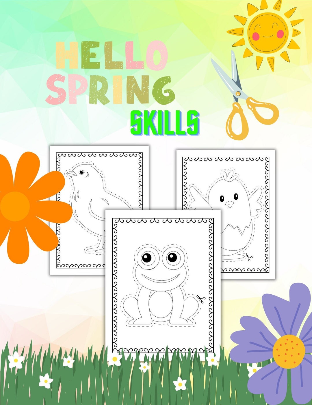 Spring Scissors Skills Activity Book for Kids 30 Fun Cutting Pages PDF ...