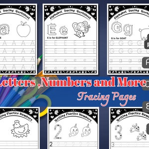 Tracing Activities: Letters, Numbers, Shapes - 200 Pages (digital ...