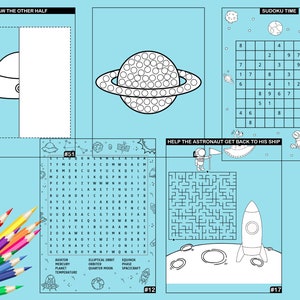 Space Activity Book for Kids at Any Age, 80 Pages, Various Challenges ...