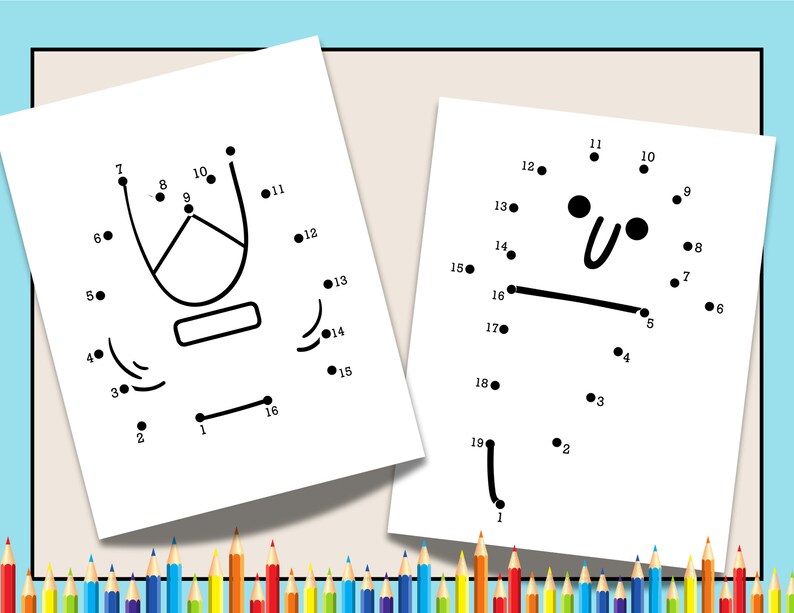 Summer Dot to Dot Activity Worksheets for Kids Learning Numbers PDF JPG ...