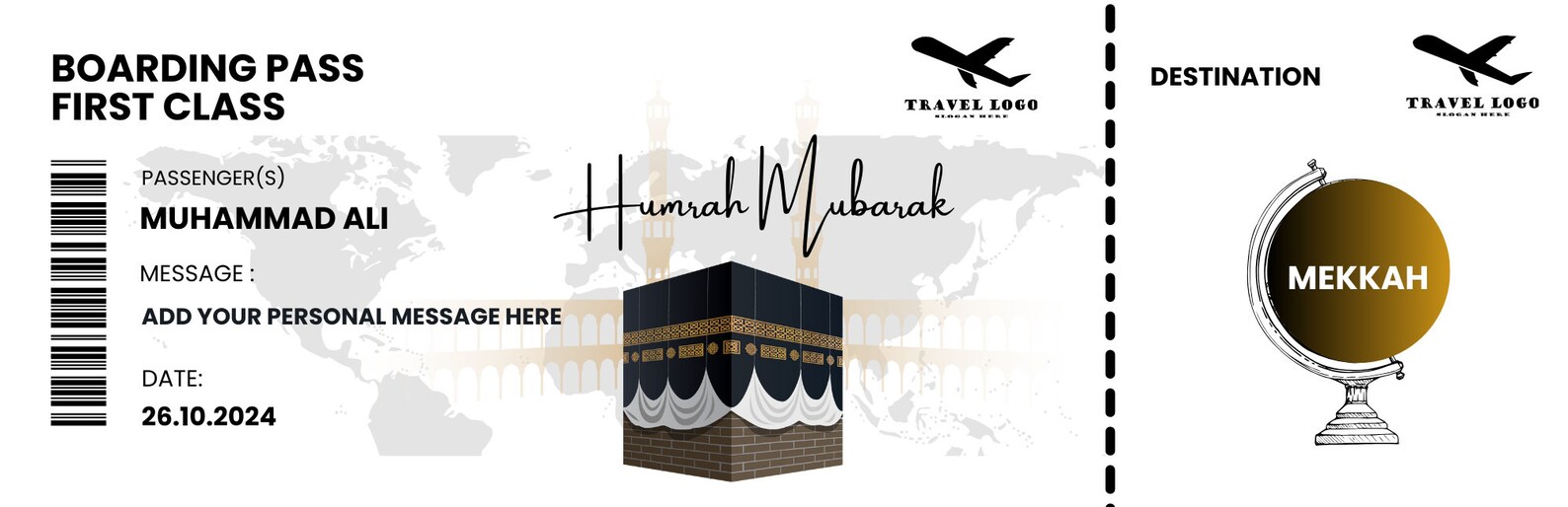 Boarding Pass for Hajj, Changeable for Umrah, Plane Ticket for Hajj ...