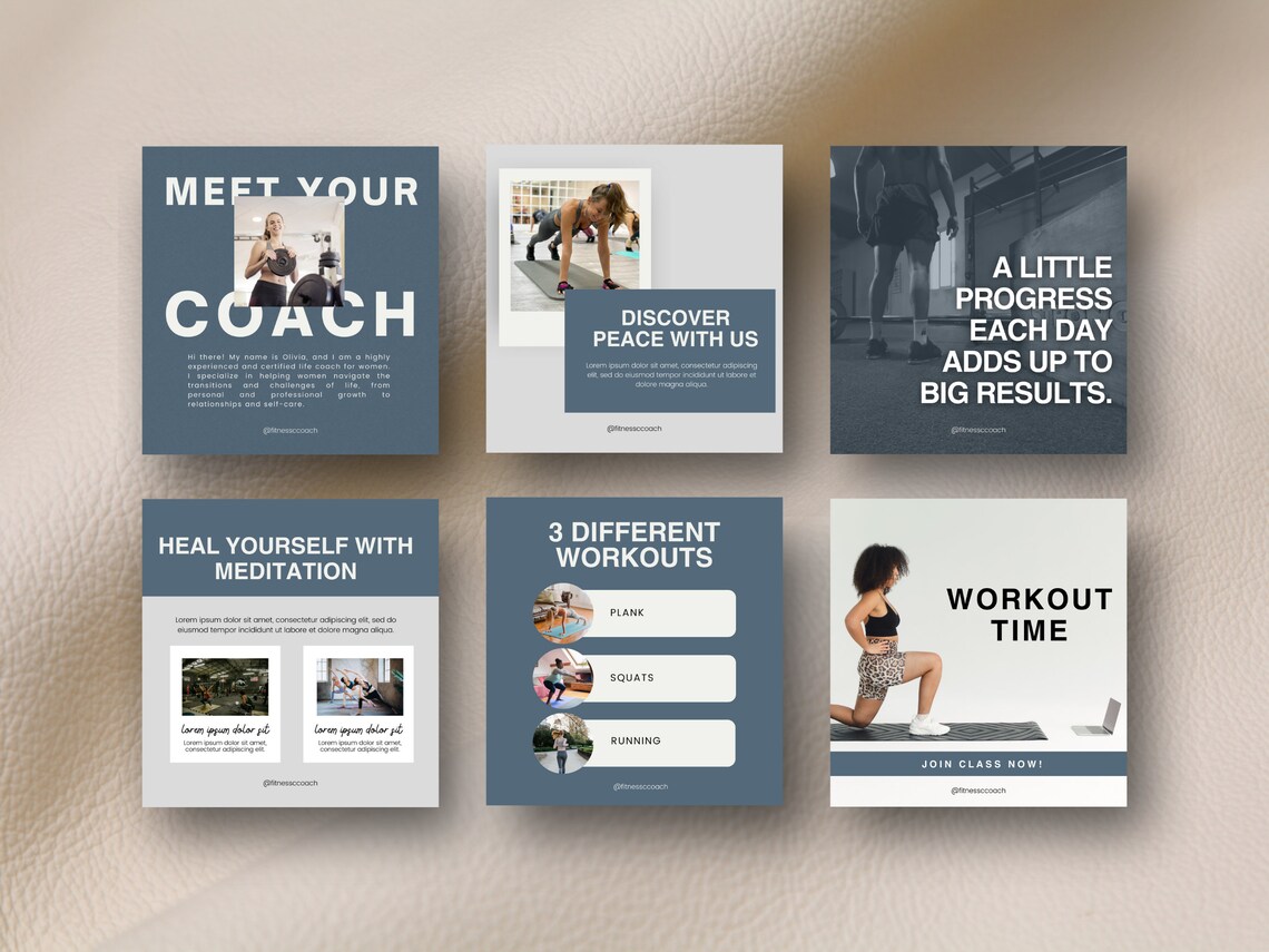 Fitness Instagram Template Gym Personal Trainer Health - Etsy