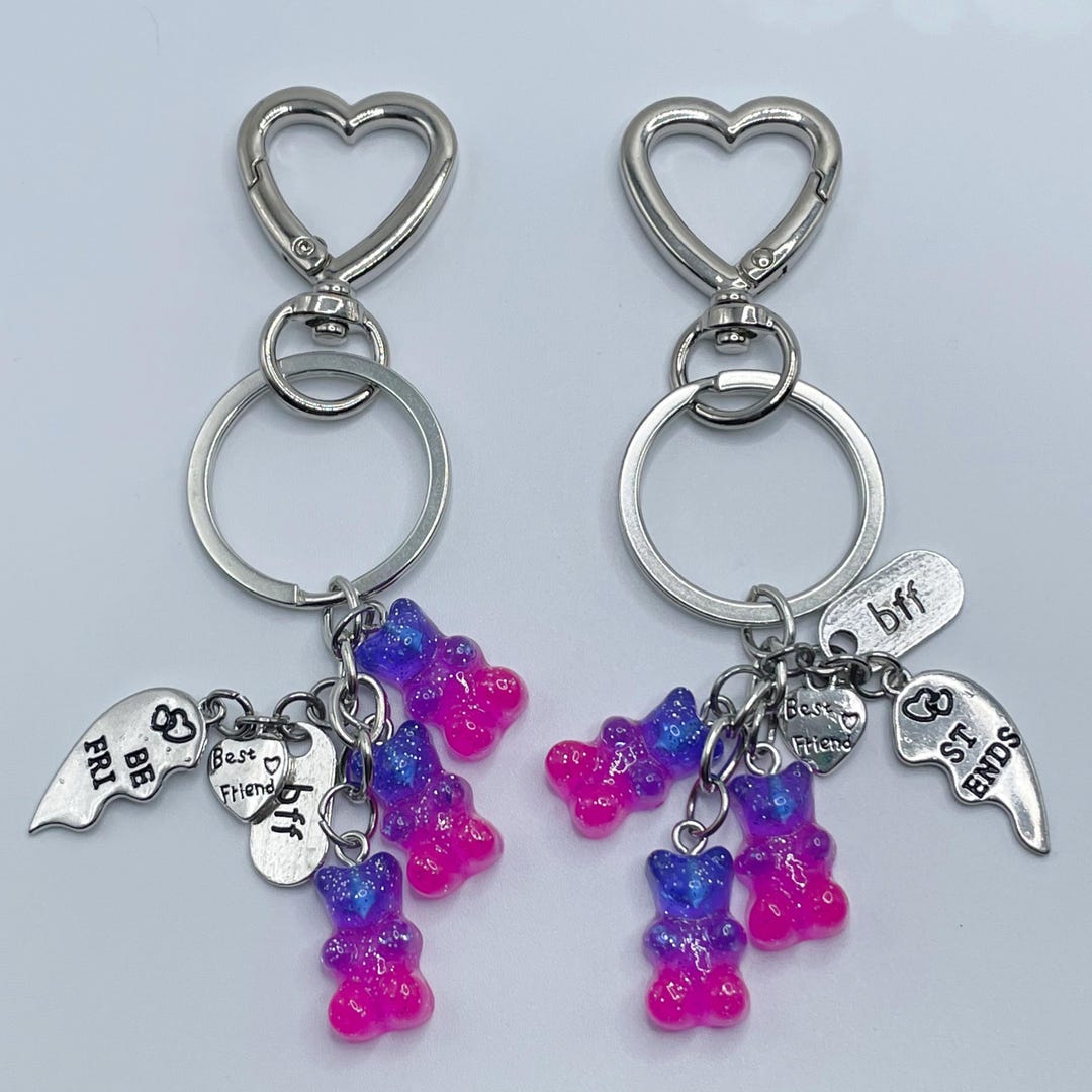 BEST FRIENDS Keychains | Gummy Bear Keychain | Besties Keychains | Best ...