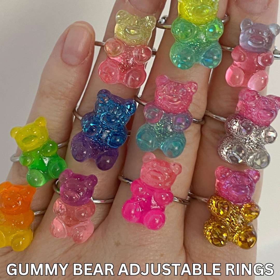 Gummy Bear Rings | Cute Girls Rings | Bear Rings | Teddy Bear Rings | Adjustable Rings | Gummy ...