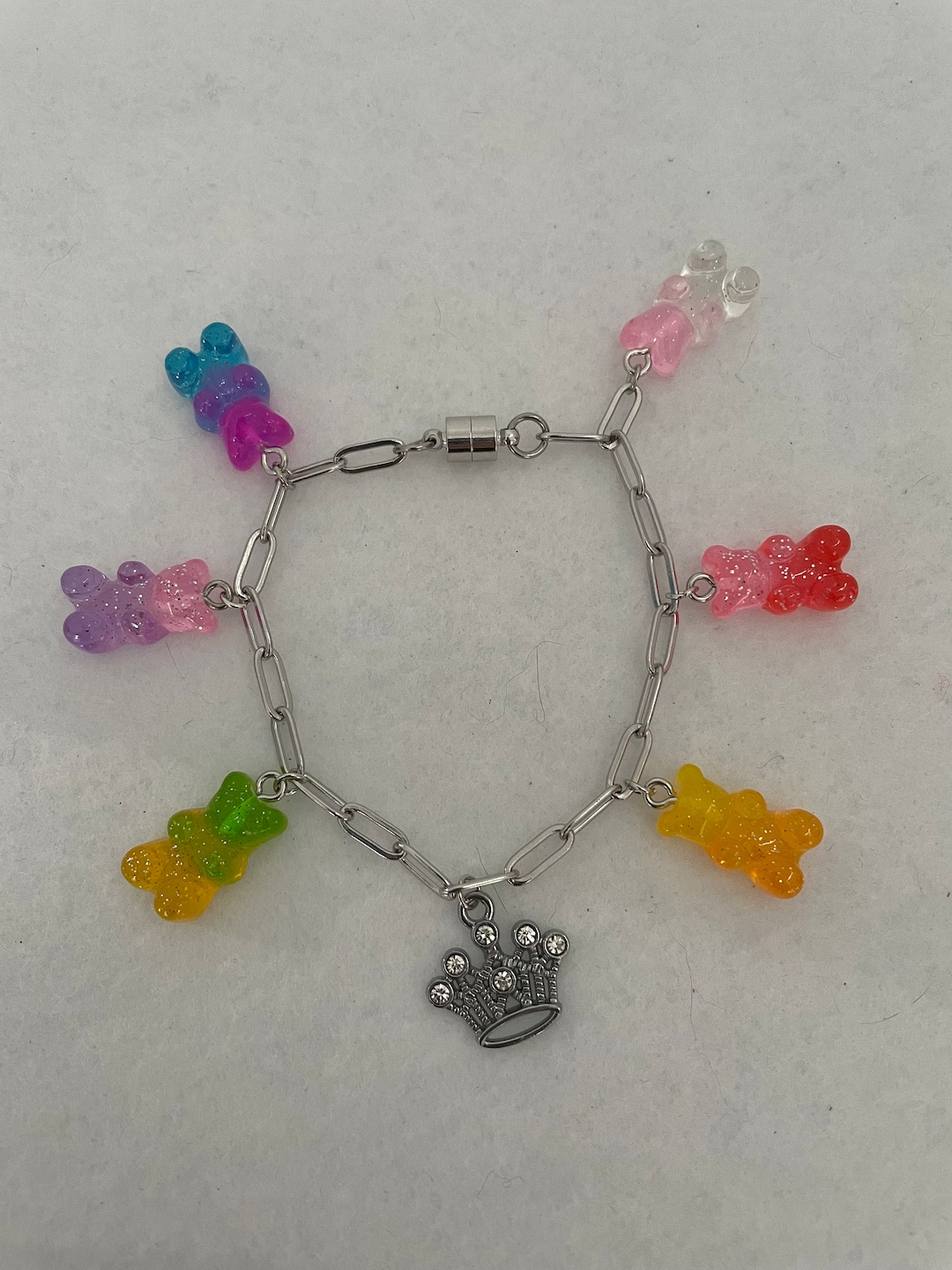 Gummy Bear Bracelet | Princess Crown Charm Bracelet | Gummy Bear Charm ...