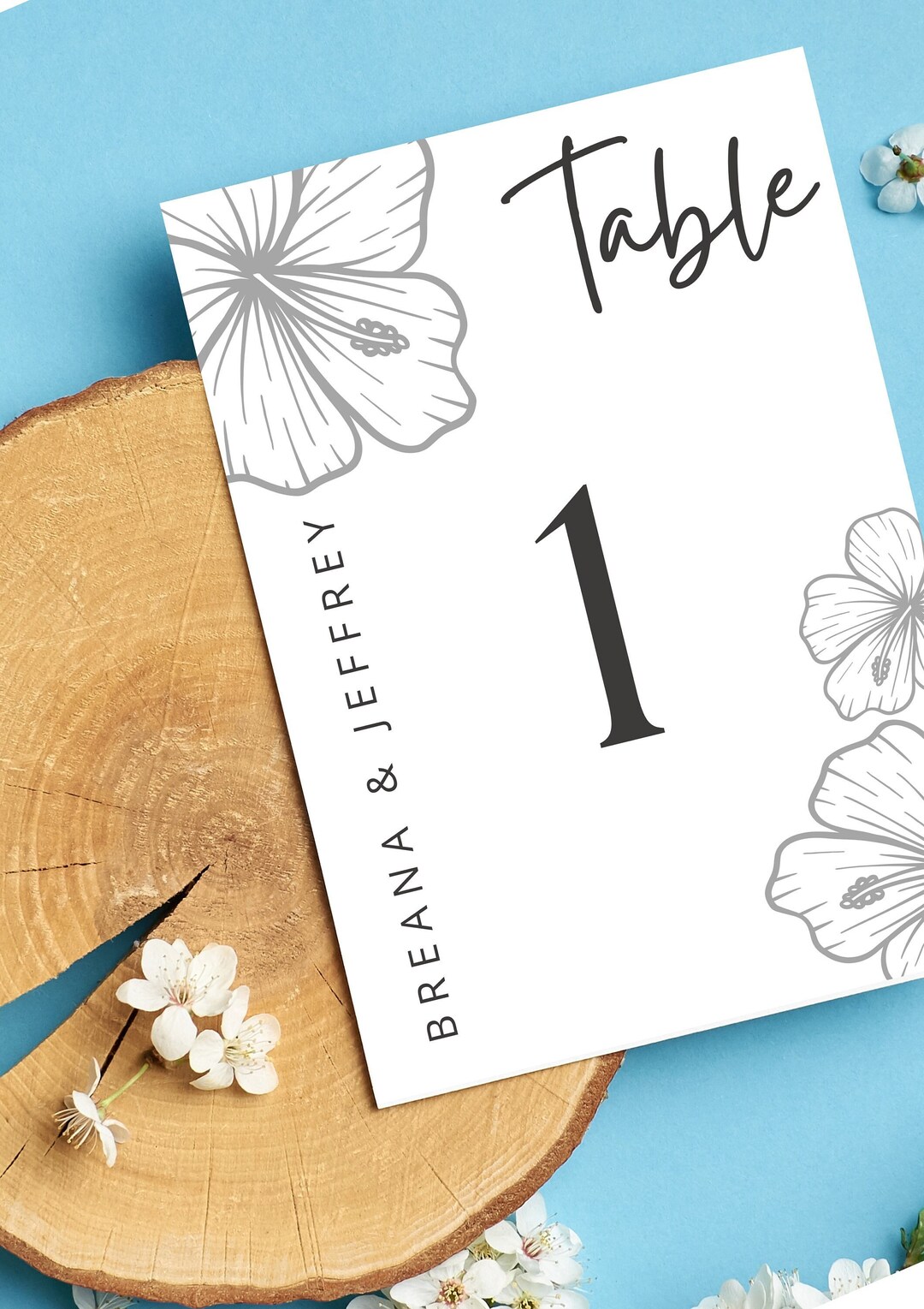 Tropical Wedding Table Numbers, Table Number Template, Customizable ...