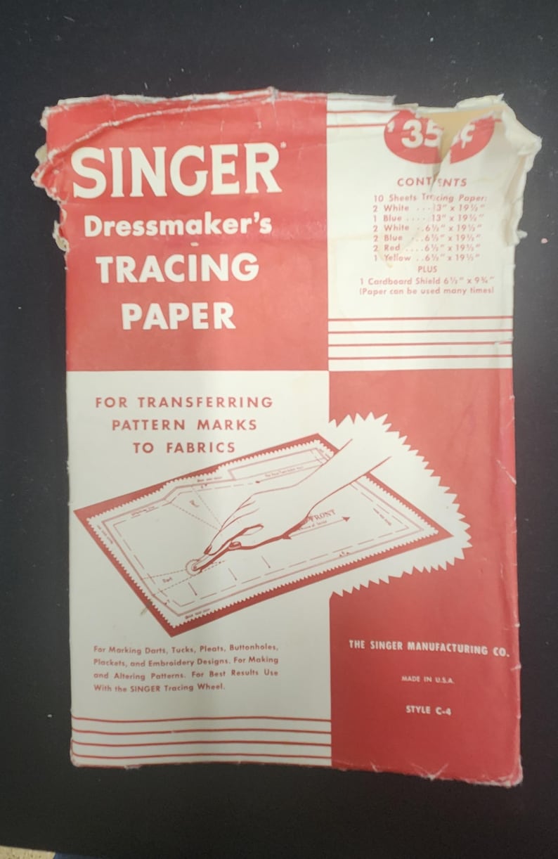 Vintage Singer Dressmaker's Tracing Paper for Fabric Pattern Marking ...