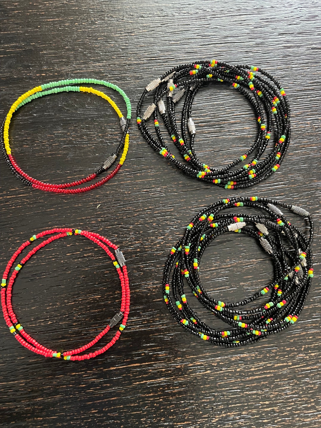 Rasta Beaded Anklet: Jamaican Color Ankle Bracelet - Etsy