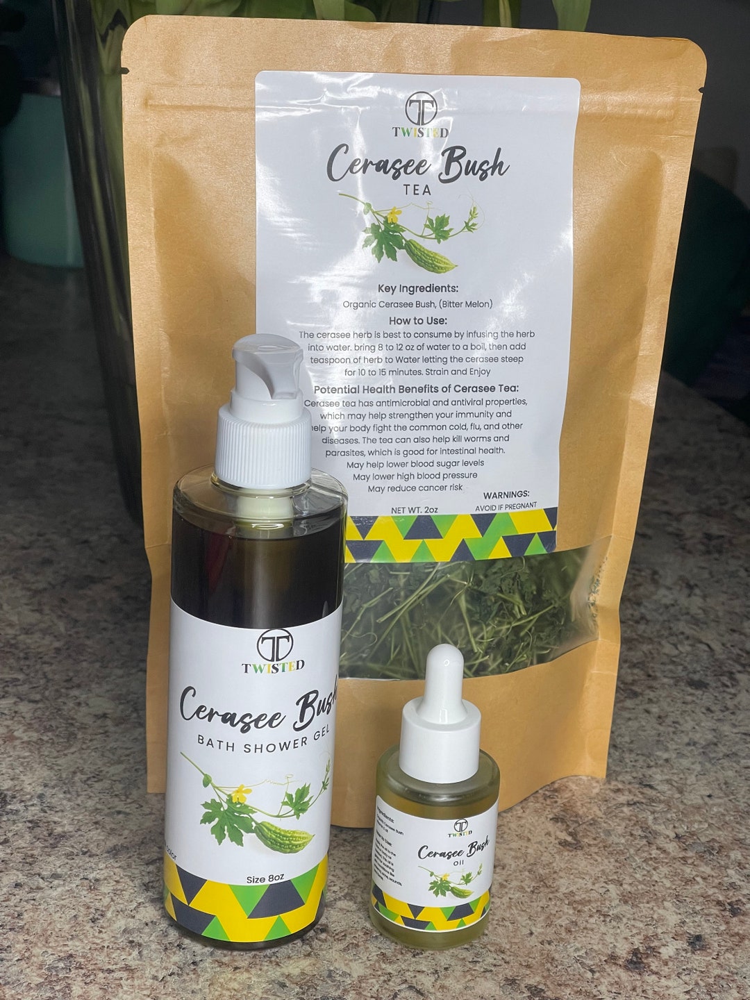 Cerasee Bush Skincare cerasee Oil Cerasee Body Wash Cerasee Tea 3 Piece ...